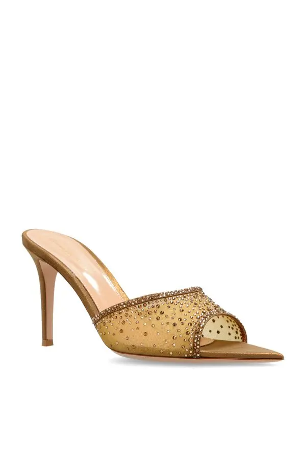 GIANVITO ROSSI Rania Embellished Stiletto Sandals - Beige