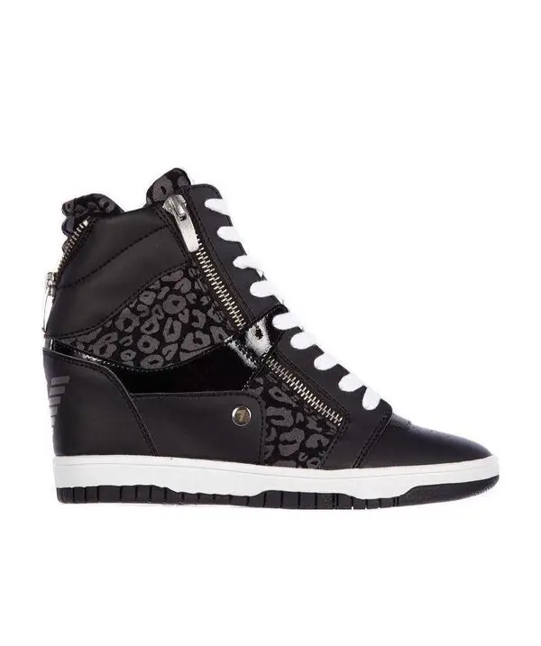 EA7 High-top Sneakers With Leopard Print Detail