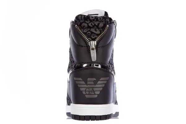 EA7 High-top Sneakers With Leopard Print Detail