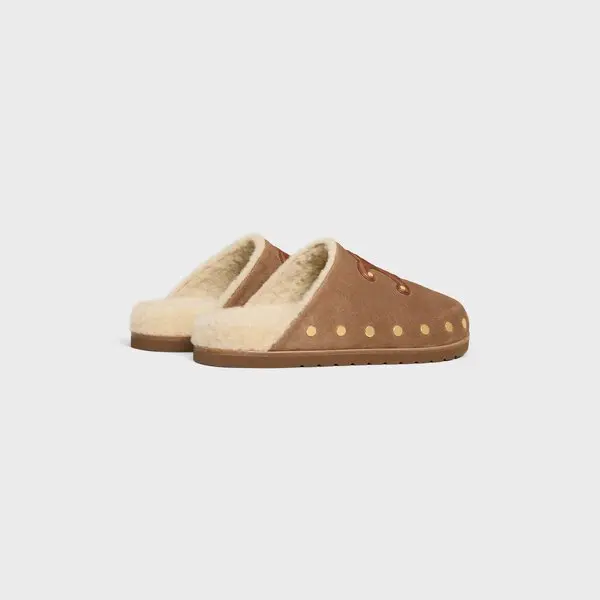 Celine Pitea Clog In Calfskin - Peanut
