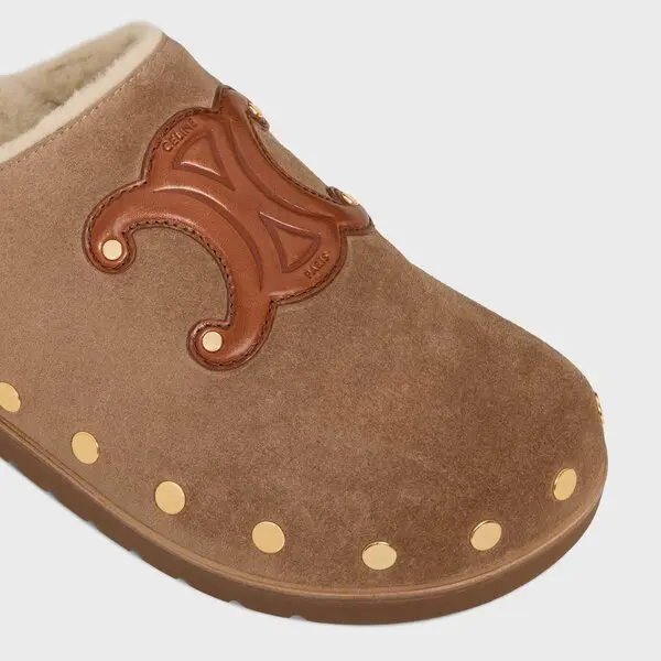 Celine Pitea Clog In Calfskin - Peanut