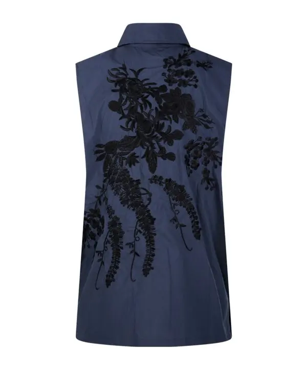 P.a.r.o.s.h Sleeveless Embroidered Shirt - Blue