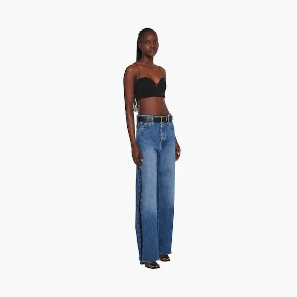 Miu Miu Five-pocket Denim Jeans With Embroidered Logo Detail - Blue