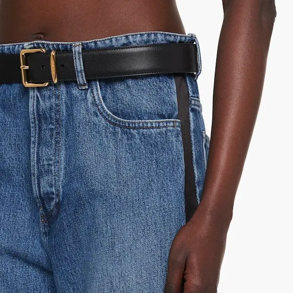 Miu Miu Five-pocket Denim Jeans With Embroidered Logo Detail - Blue