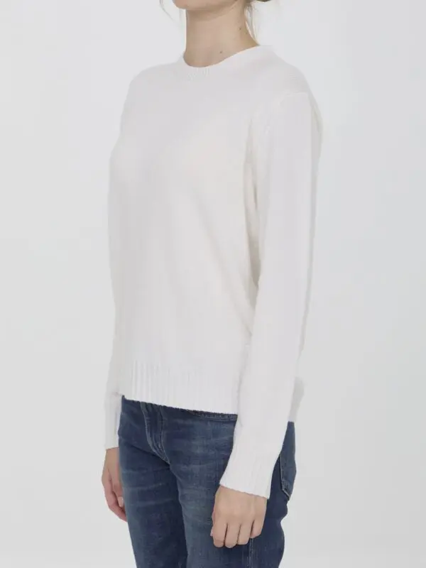 Max Mara Crewneck Long-sleeved Jumper - White