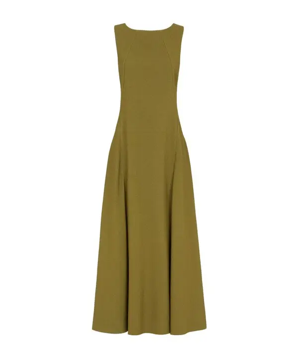 Fendi Sleeveless V-shaped Midi Dress - Green