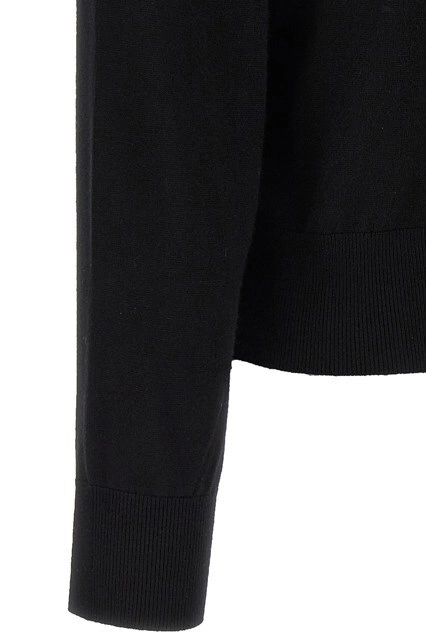 Kenzo V-neck Buttoned Knitted Cardigan With Boke Flower Badge - Black