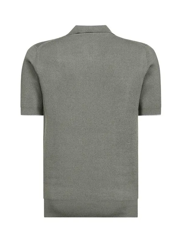 Brunello Cucinelli Fine-knitted Ribbed Polo Shirt