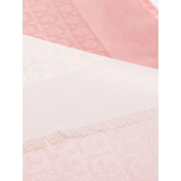 FERRAGAMO Monogram-embroidered Scarf - Pink