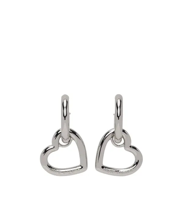 Marc Jacobs Heart Detail Hoop Earrings - Gray