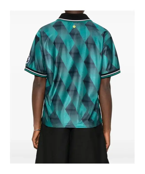 BARROW Geometric Pattern Polo Shirt - Blue