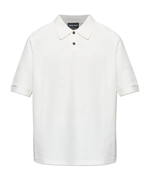 Giorgio Armani Regular Fit Short-sleeved Polo Shirt - White