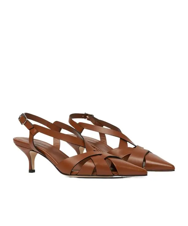 SCAROSSO Clio Slingback Pumps - Tan