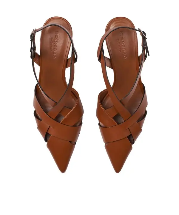 SCAROSSO Clio Slingback Pumps - Tan