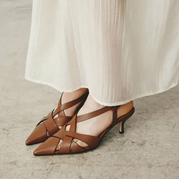 SCAROSSO Clio Slingback Pumps - Tan