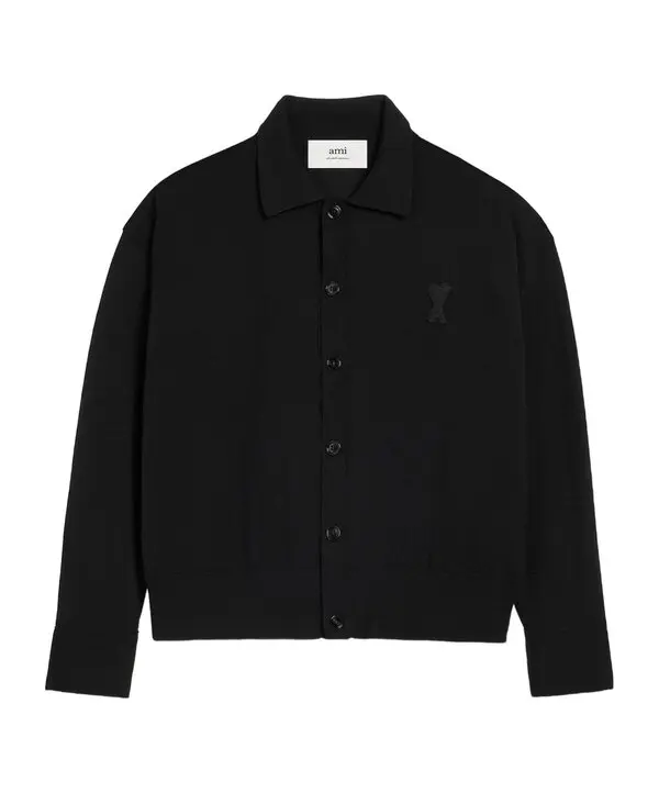 Ami Long-sleeved Button-up Cardigan - Black