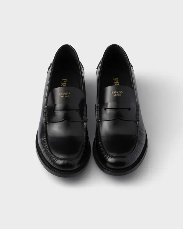 Prada Ruched Slip-on Loafers - Black