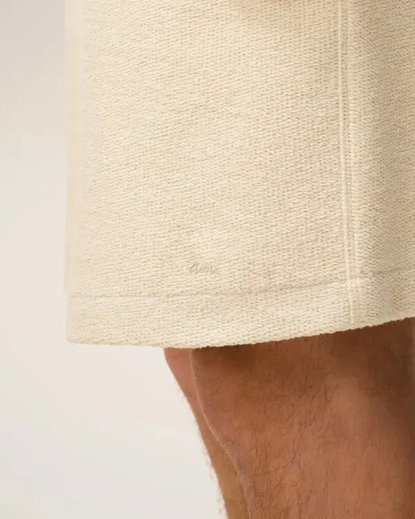 AMI Paris Curly Logo Detailed Bermuda Shorts - Ivory