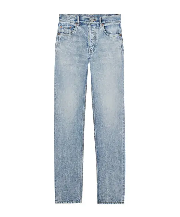 Saint Laurent Straight High Rise Jeans - Southern Blue