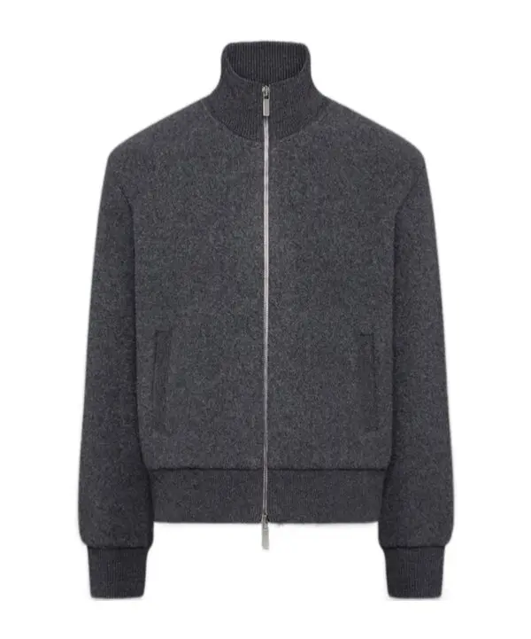 Thom Browne Zip-up Knitted Cardigan With Signature Stripe Detail