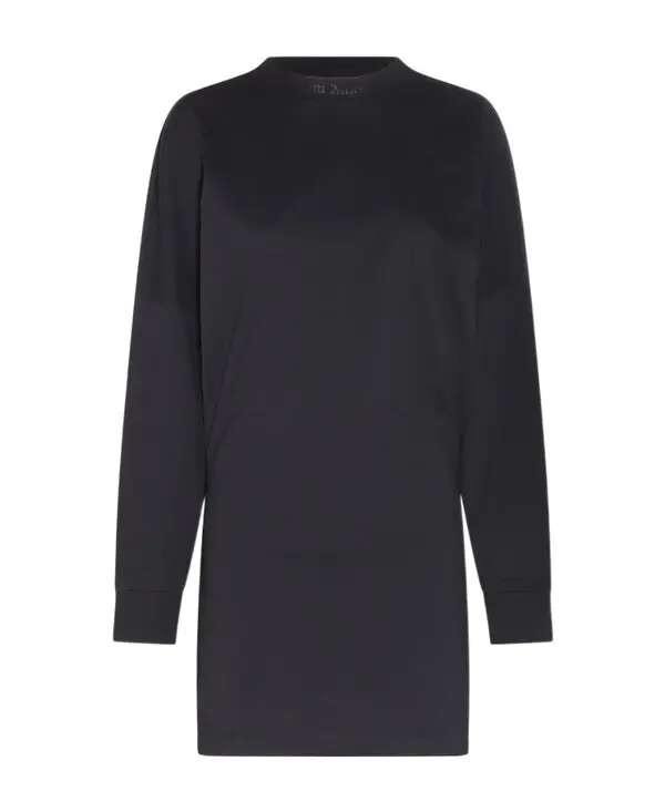 Palm Angels Logo-print Sweatshirt Dress - Black