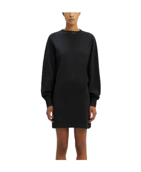 Palm Angels Logo Print Long Sleeve Sweater Dress
