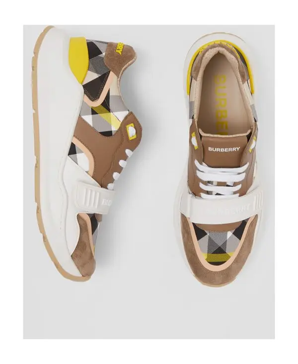 Burberry Checked Panel Sneakers