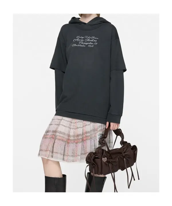 Acne Studios Layered Long-sleeve Hooded Sweatshirt - Black