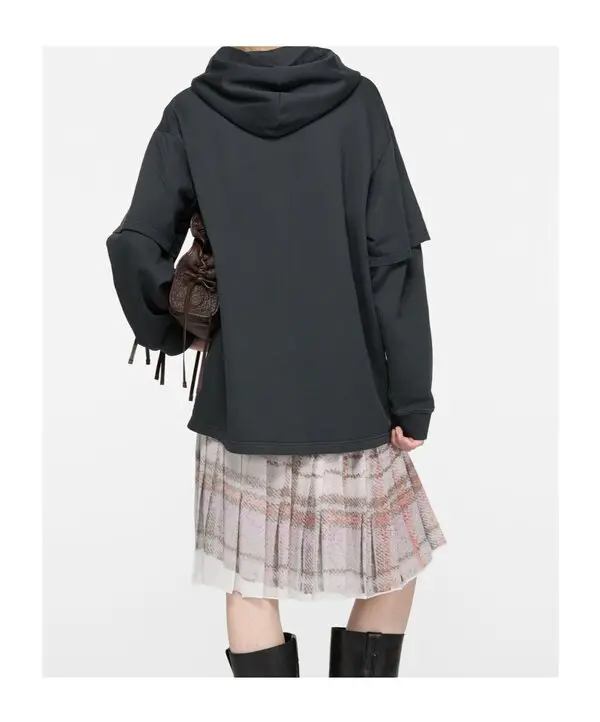 Acne Studios Layered Long-sleeve Hooded Sweatshirt - Black