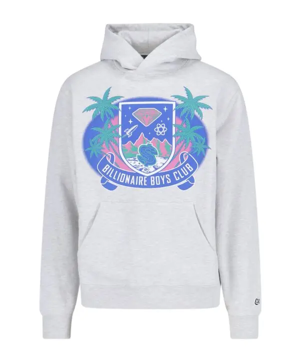 BILLIONAIRE Hooded Sweater With Printed Pattern And Kangaroo Pockets