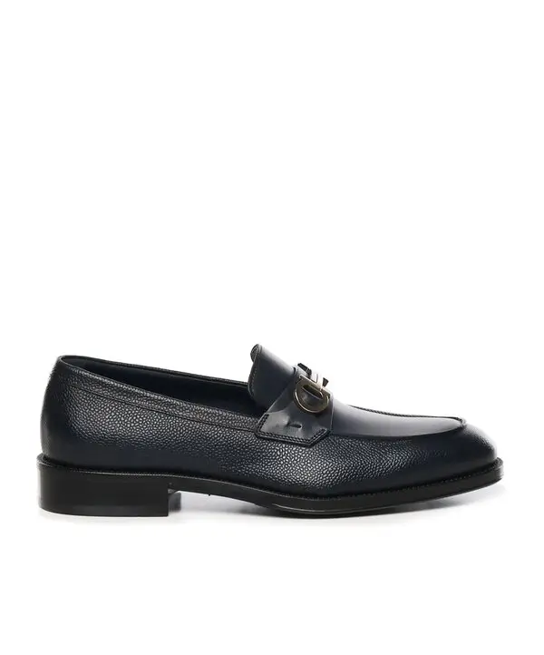 FERRAGAMO Gancini Buckled Loafers - Black