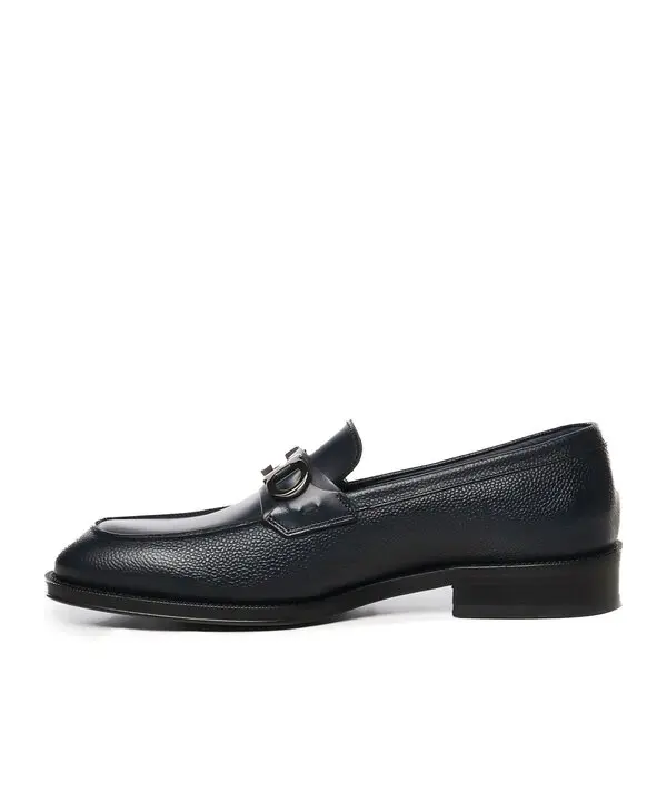 FERRAGAMO Gancini Buckled Loafers - Black