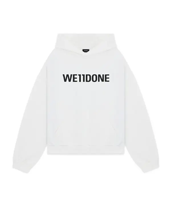 We11Done Long-sleeved Hooded Sweatshirt - White