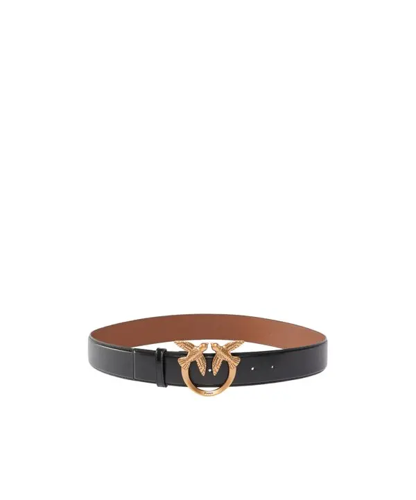 Pinko Bird Buckle Leather Belt - Brown