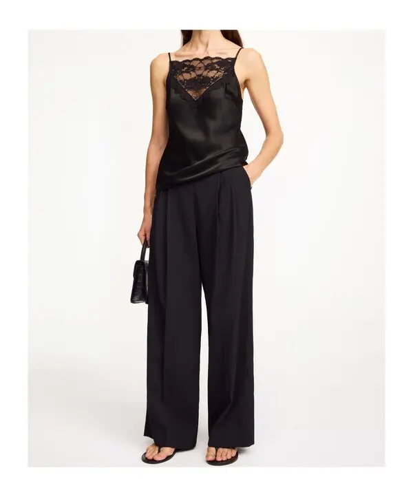 BY MALENE BIRGER Cymbaria High Waist Wide Leg Trousers - Black