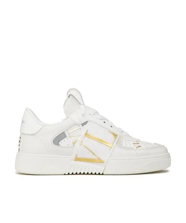 Valentino Garavani Vl7n Round Toe Lace-up Sneakers - White