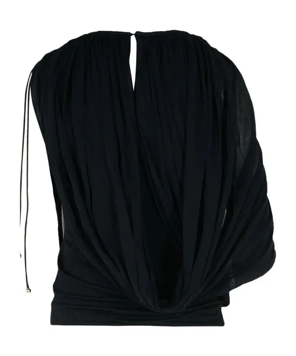 LANVIN Draped Pleated Top - Black