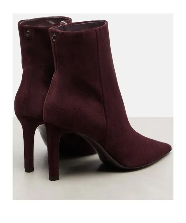 JIMMY CHOO Pointed Toe Stiletto Ankle Boots - Burgundy
