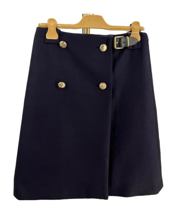 Miu Miu Double-breasted Skirt With Buckled Belt