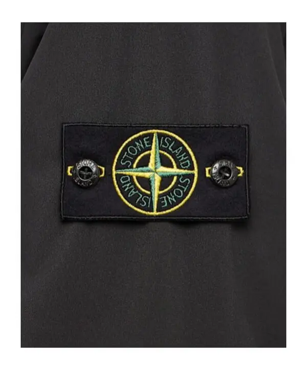 Stone Island Long-sleeved Casual Jacket With Hood And Zipper Closure - Black