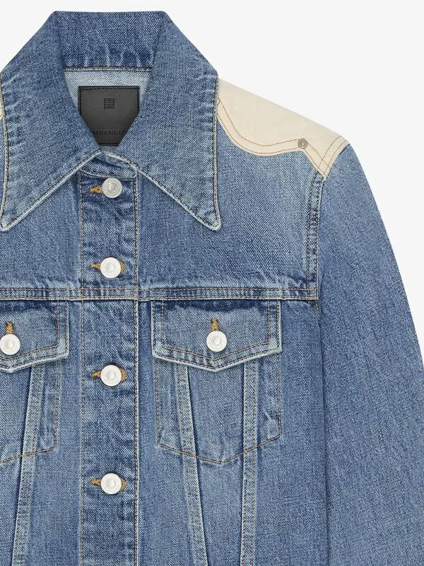 Givenchy Collared Button-up Denim Jacket - Denim Blue