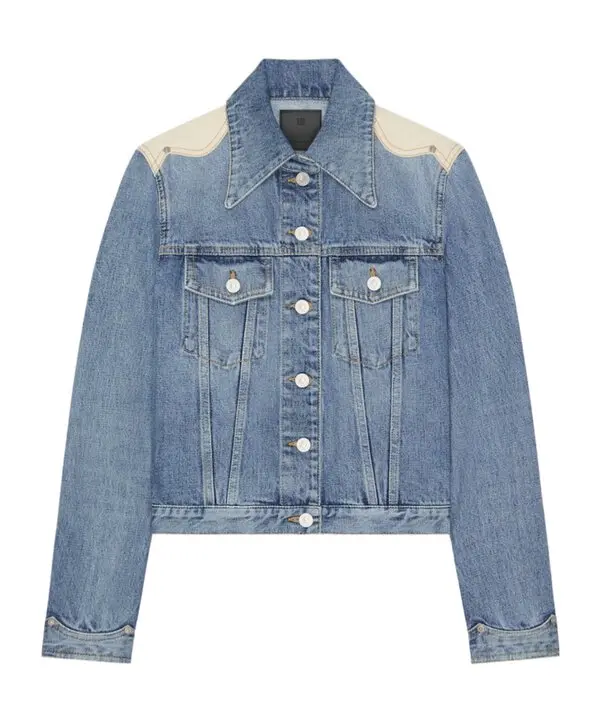 Givenchy Collared Button-up Denim Jacket - Denim Blue