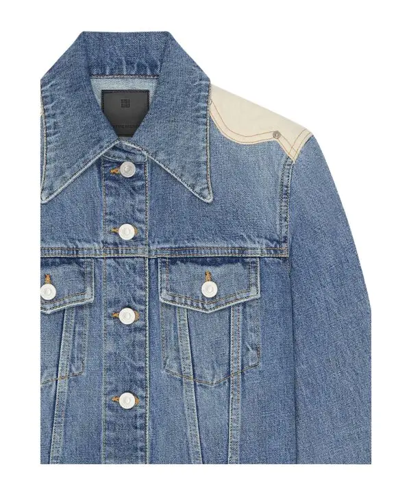 Givenchy Collared Button-up Denim Jacket - Denim Blue