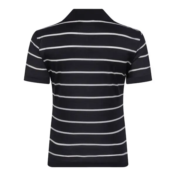 Max Mara Bellico Striped Short-sleeved Polo Shirt - Black
