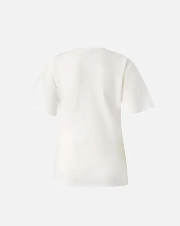 Pinko Ruched Detail T-shirt With Gold Appliqu - White