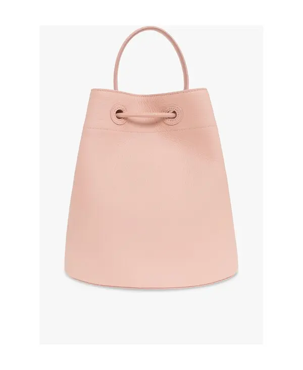 Burberry Logo Plaque Drawstring Bucket Bag - Pink