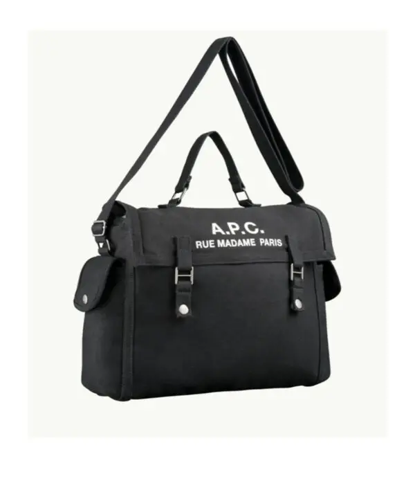 A.p.c. Recuperation Foldover Messenger Bag - Black
