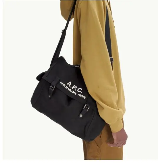 A.p.c. Recuperation Foldover Messenger Bag - Black