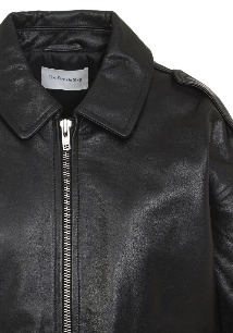 THE FRANKIE SHOP Leather Bomber Jacket - Black