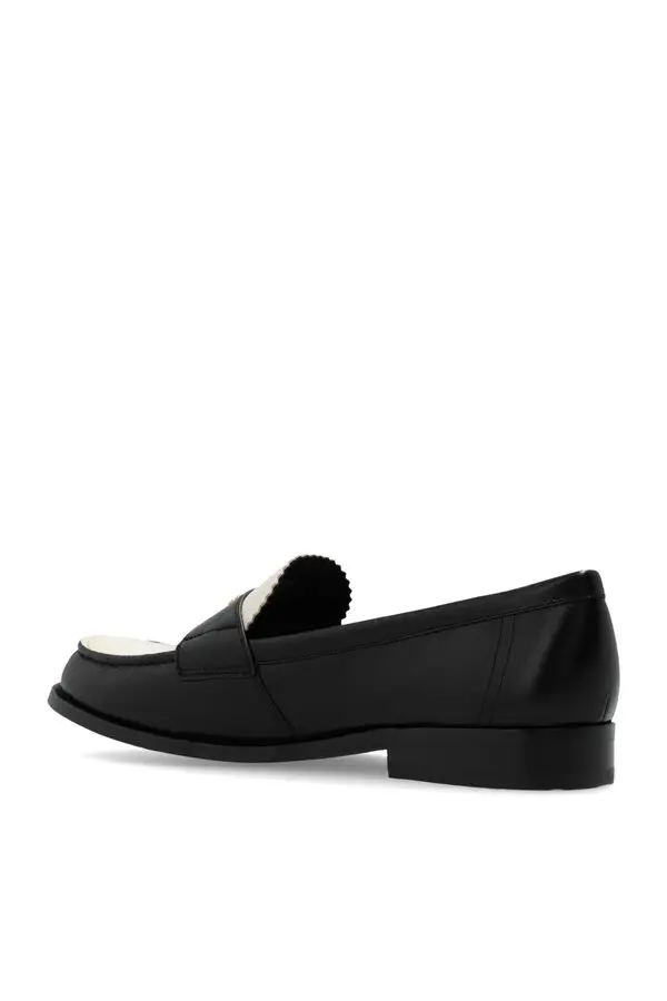 Tory Burch Two-tone Logo Loafers - Black
